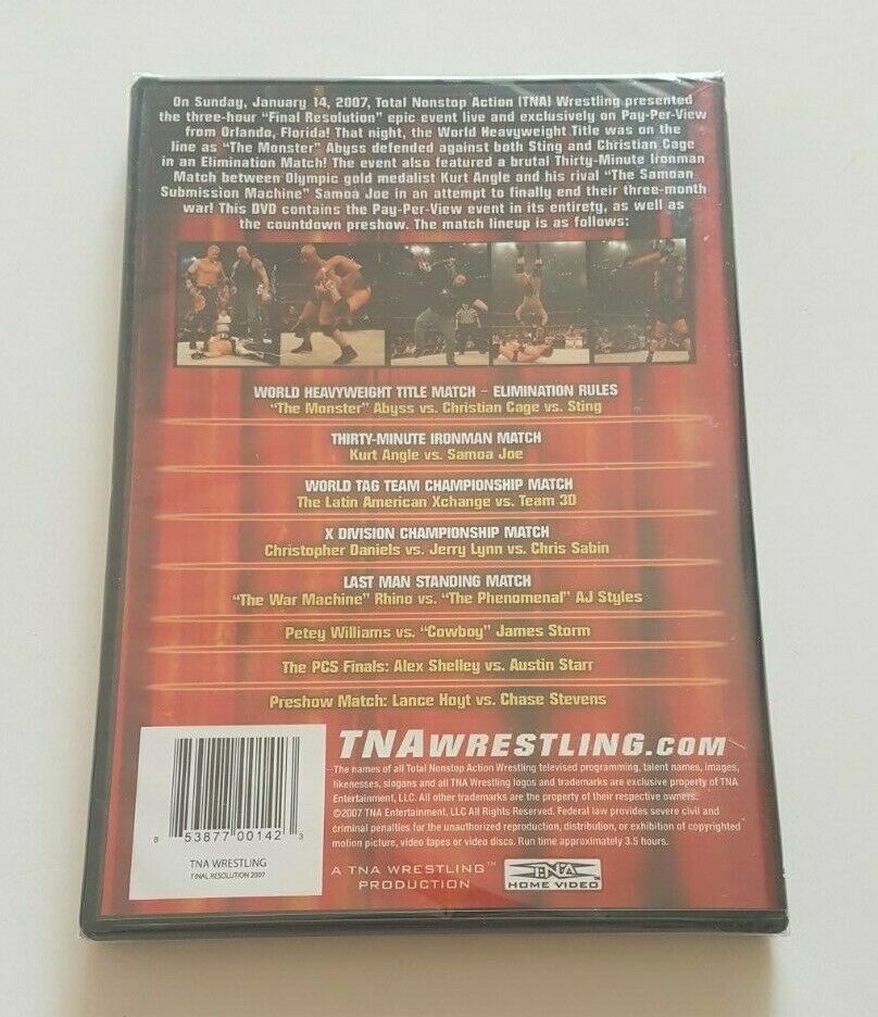 TNA 2007 Final Resolution PPV DVD brand new WWE WWF AEW WCW ECW NWA ...