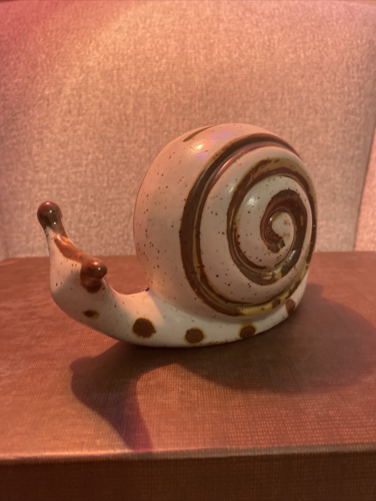 Ceramic Snail Piggy Bank Brown Swirl Shell Cute Snail Money Holder | eBay