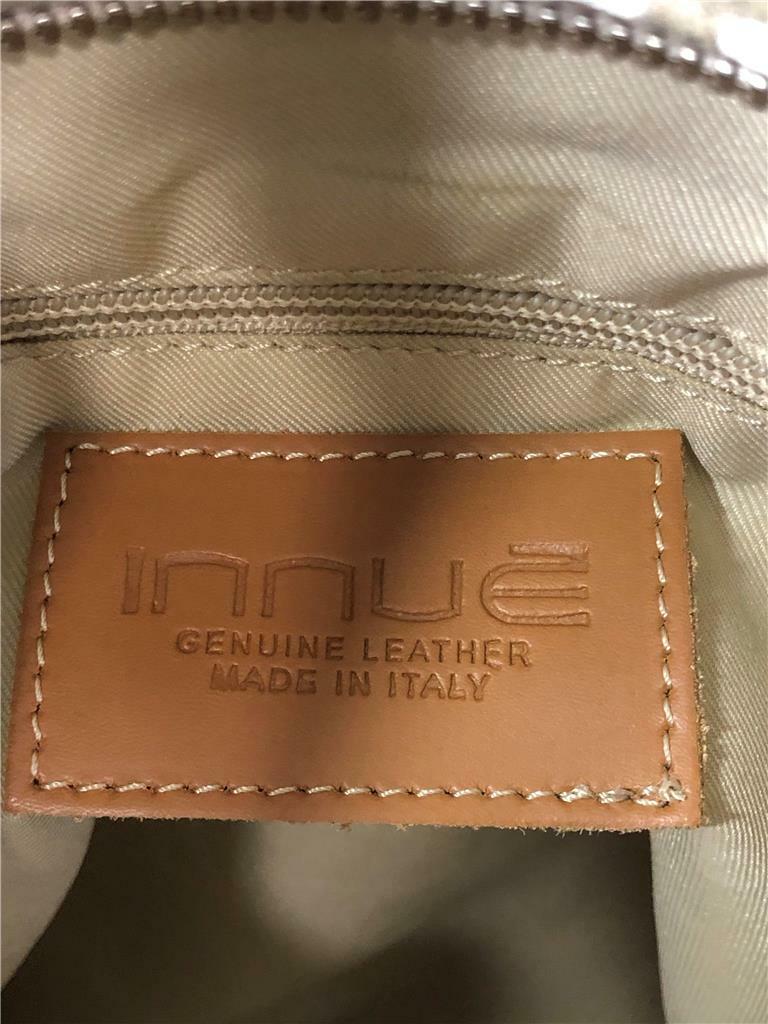 INNUE Italy Teal Green/ Beige Genuine Leather Braided Strap Shopper ...