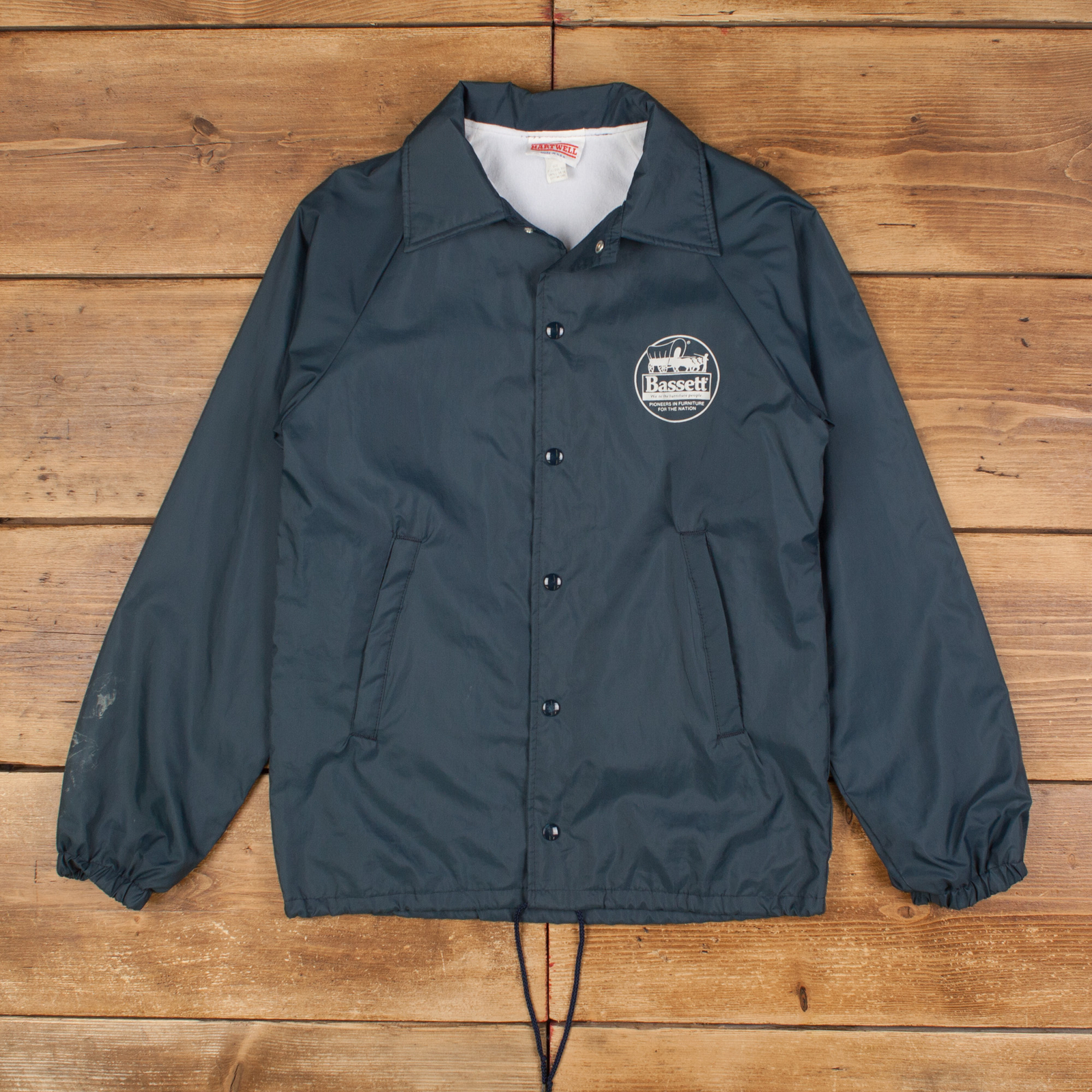 Vintage Hartwell Coach Jacket S 80s Logo USA Made Blu… - Gem