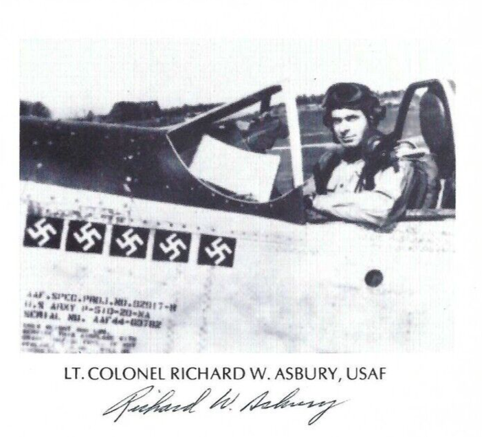 Richard Dick Asbury signed 8x10 Bio photo WWII P-51 Ace Korea Vietnam ...
