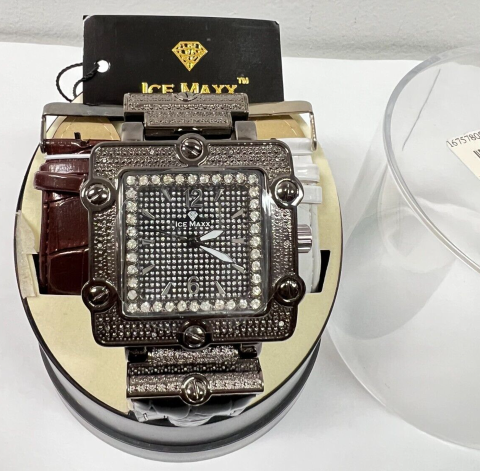 ICE MAXX DIAMOND BEZEL MENS WATCH BLACK ON BLACK NEW IN A BOX | eBay