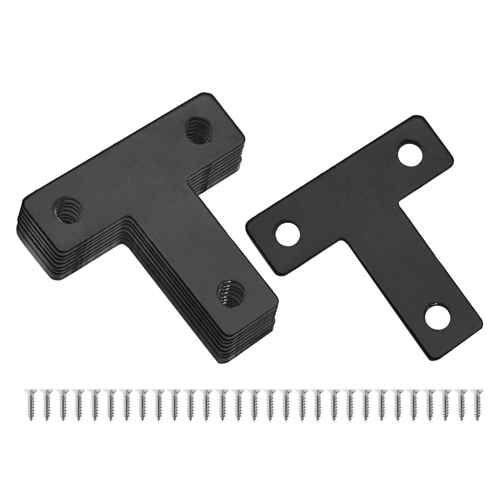 20 Pcs T Shape Flat Mending Plates 40mm x 40mm 1.57" x 1.57" T Corner ...