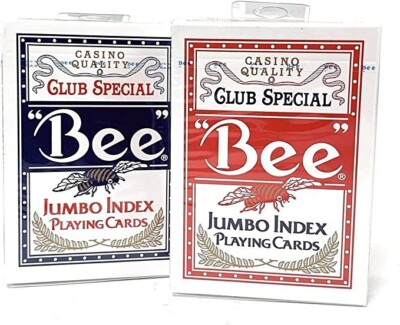 2 Decks Bee Jumbo Playing Cards Red & Blue Deck Casino Quality | eBay