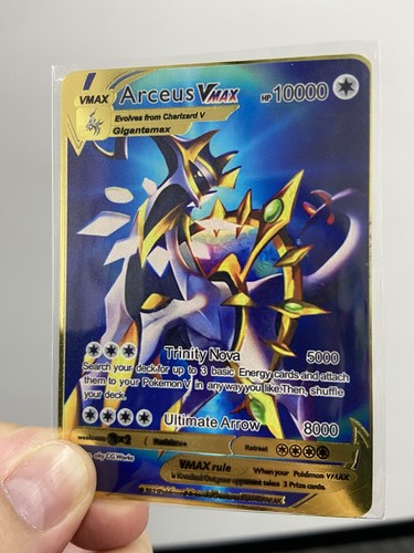 Gold Metal Arceus VMAX Pokémon Card-Collectible Gift Display！ | eBay