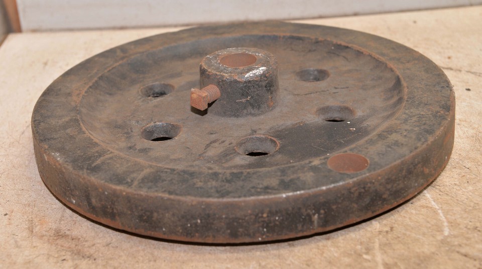Antique cast iron fly wheel counter weight hit & miss engine tractor ...
