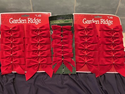 NOS Vtg. Garden Ridge Christmas Decorative Red velvet Bows. | eBay