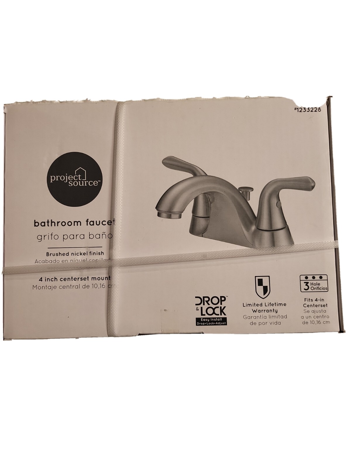 Project Source Dover Centerset Bath Faucet Brushed Nickel Finish ...