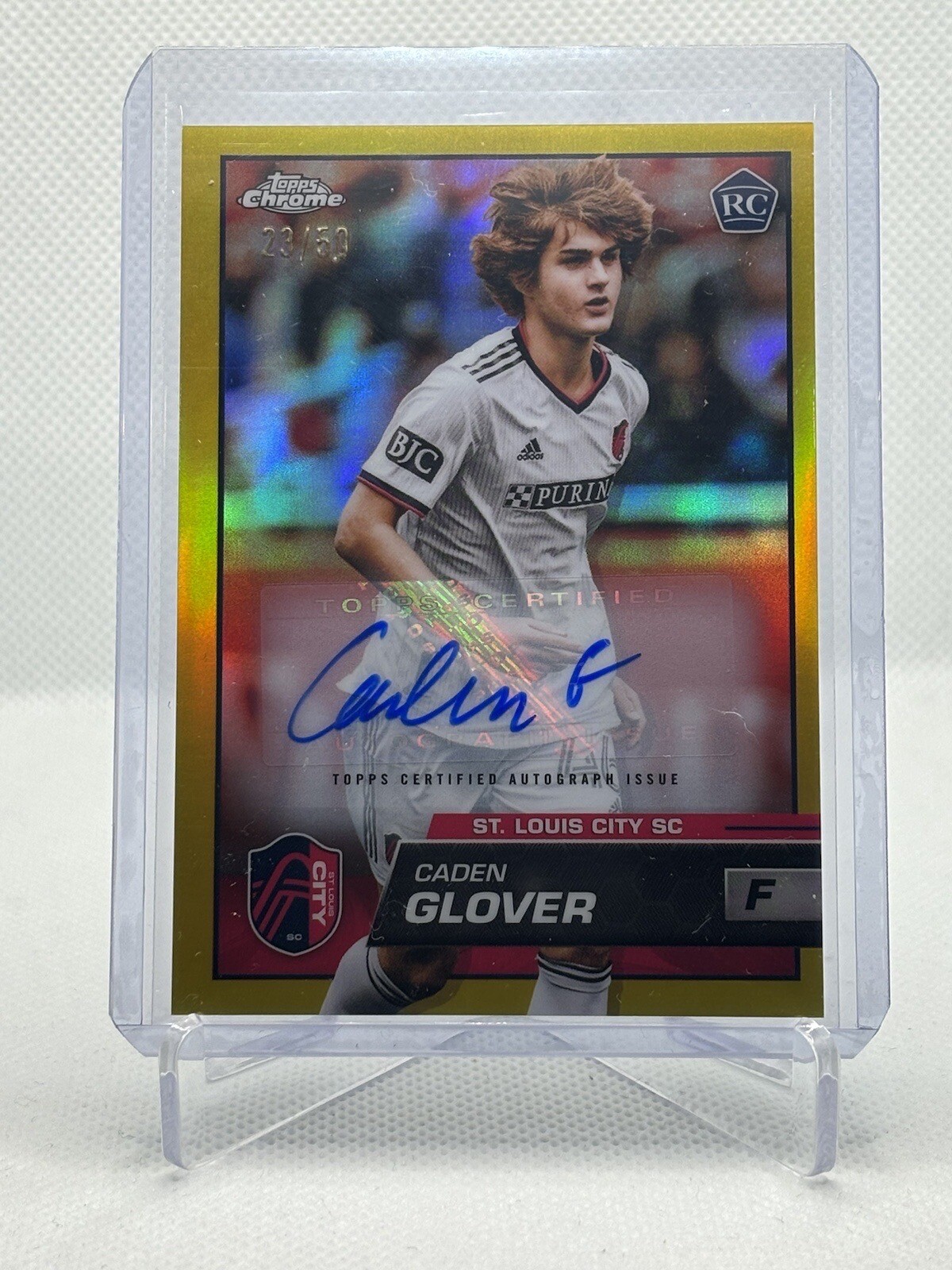 2023 Topps Chrome MLS - Caden Glover #194 Gold Refractor Autographs /50 ...