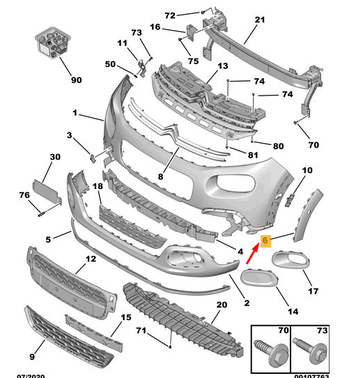 CITRO N C3 MK3 SX Front Bumper Wing Widener 1618037580 New Genuine ...