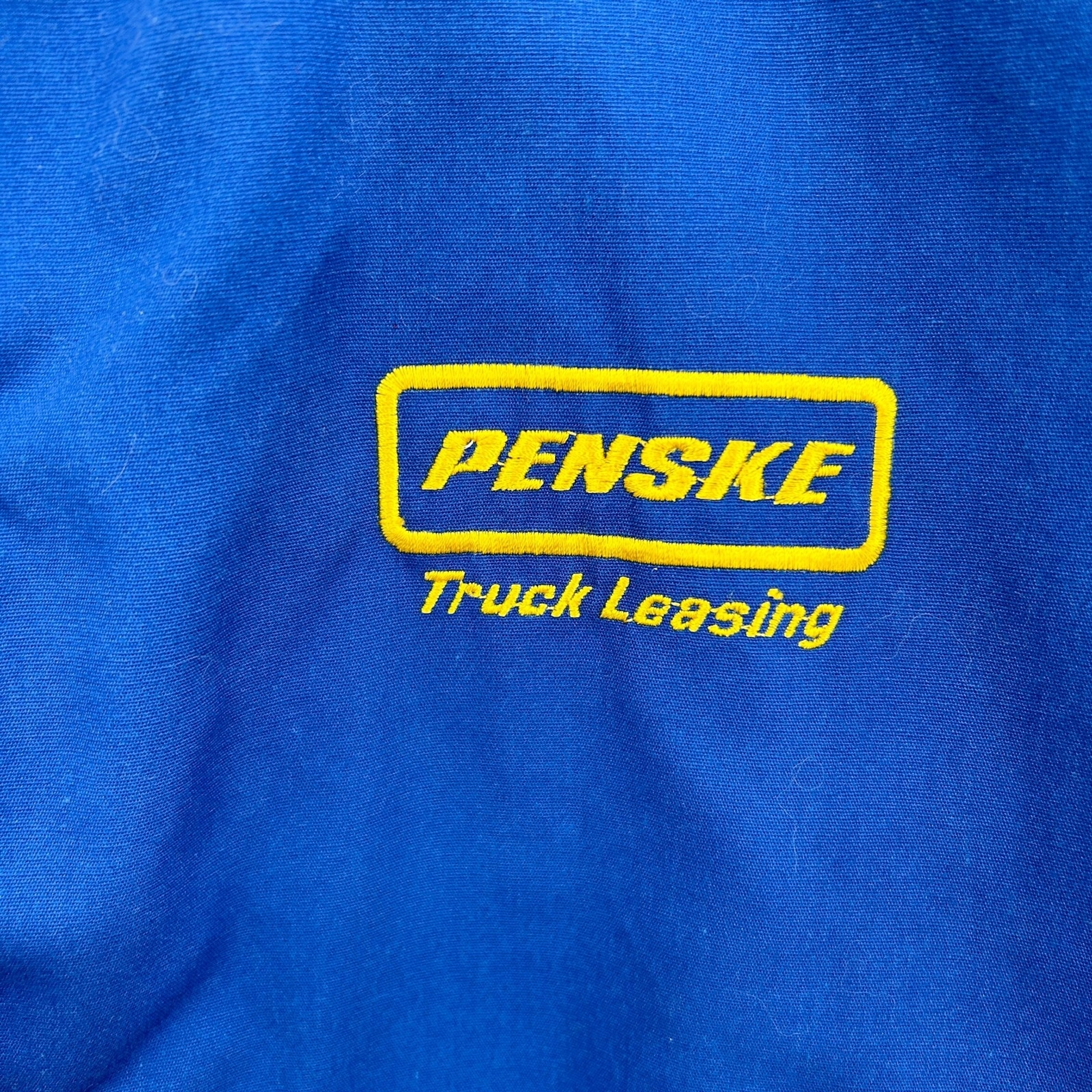 DUNBROOKE Vintage Penske Embroidered Blue Yellow Truck Leasing Jacket ...