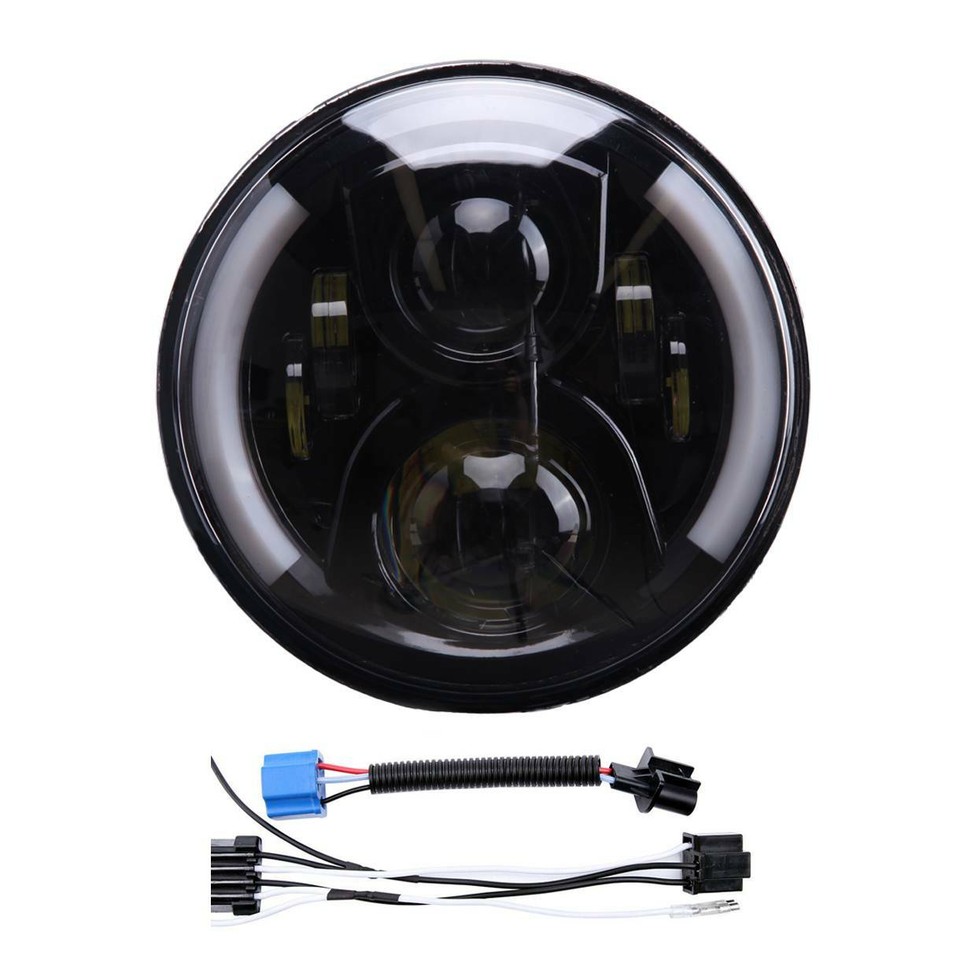 7'' Inch Motorcycle LED Headlight Turn Signal Lights For Harley Fatboy ...