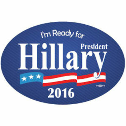 I'm Ready For Hillary Clinton President 2016 Navy Oval Bumper Sticker ...