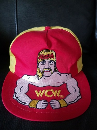 Wcw Hulk Hogan Snapback Vintage 90's Rare Wrestling Hat Cap Red Yellow ...