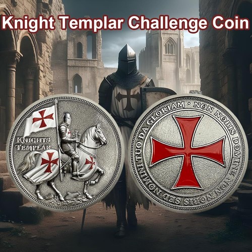 The Knight Templar Challenge Coin Red Cross Christian Coins Religious ...