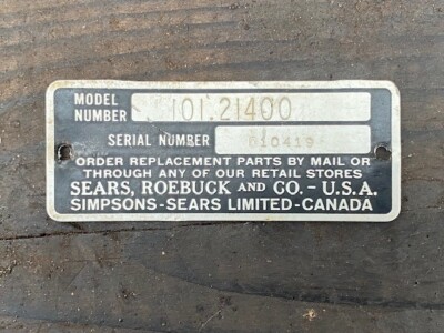 Vintage Craftsman 101.21400 6" Metal Lathe Badge Tag | eBay