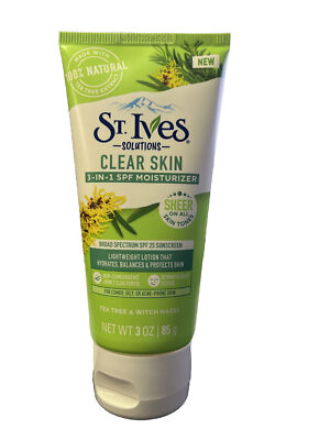 St. Ives Solutions Clear Skin 3-in-1 SPF 25 Moisturizer, All Skin Tones ...