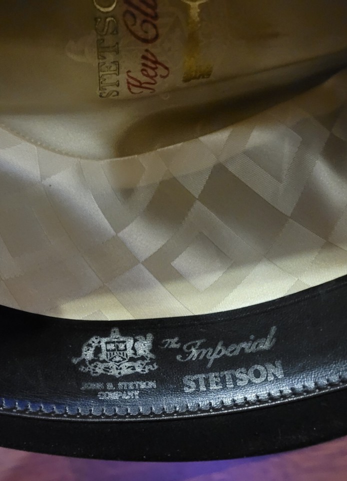 Vtg STETSON KEY CLUB Black Ultimate Finish IMPERIAL FEDORA HAT Brim Cap Sz 7 1/8 | eBay