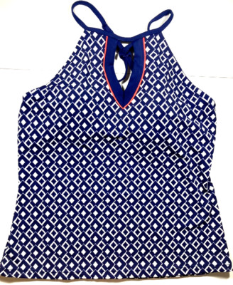 Jantzen Sport Women's Tankini Top Navy Keyhole Neck Size M 4808 | eBay