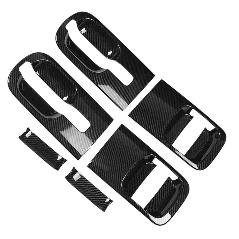 Car Exterior Trim Door Handle Cover Carbon Fiber Style Scratch ...