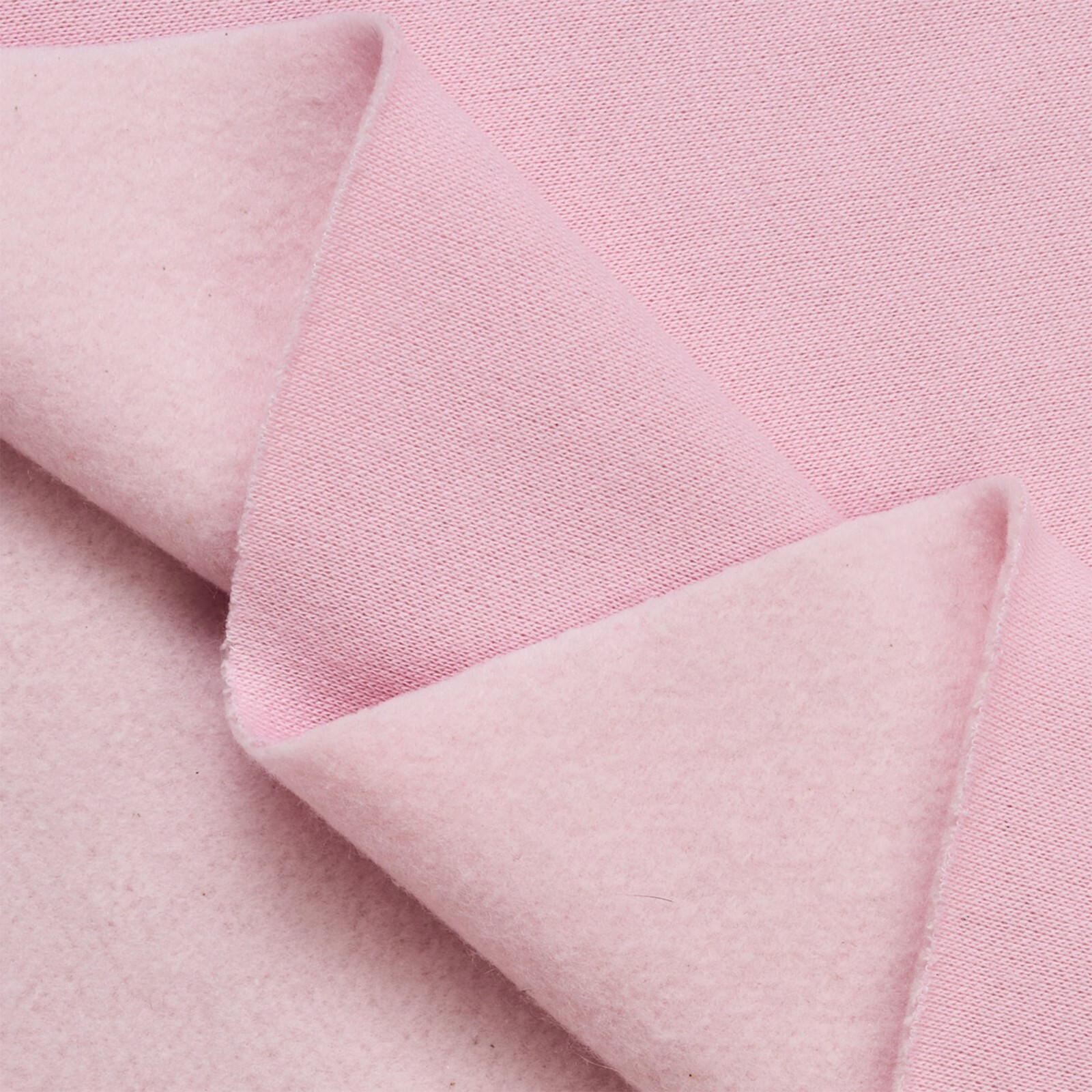 Baby Pink Polyester Cotton Sweatshirt Fleece Fabric - 60" Wide - by the ...