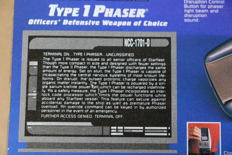 Star Trek The Next Generation Type 1 Phaser Collector's Edition 1994 ...