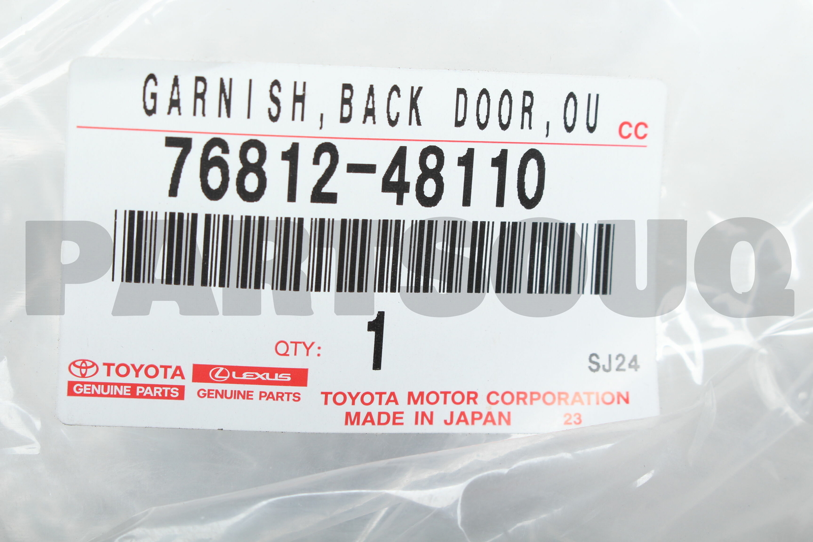 7681248110 Genuine Toyota GARNISH, BACK DOOR 76812-48110 | eBay