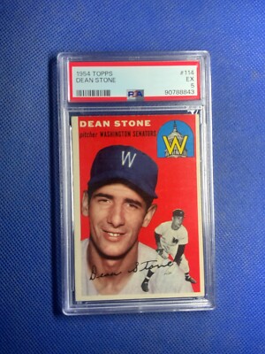 1954 Topps #114 Dean Stone Washington Senators PSA 5 EX | eBay