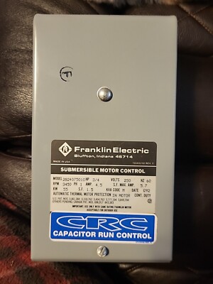 Franklin Electric Capacitor Run Control Box 3/4HP 230V 1Phase ...