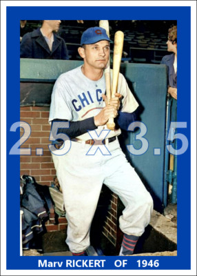 Marv Rickert - 1946 Chicago Cubs - choose a size - colorized print | eBay