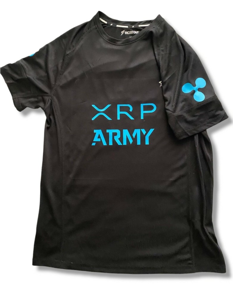 RIPPLE/XRP ARMY T-SHIRT LARGE IN BLACK/BLUE DETAIL NEW DLT/DEFI/META ...