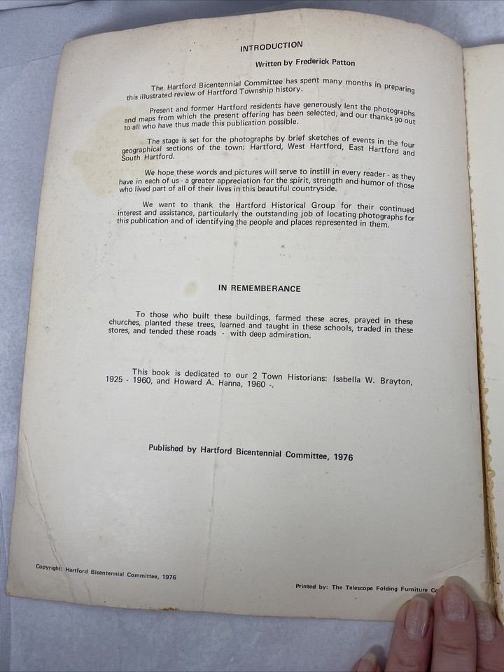 1976 Hartford New York A Pictorial History by Hartford Bicentennial ...