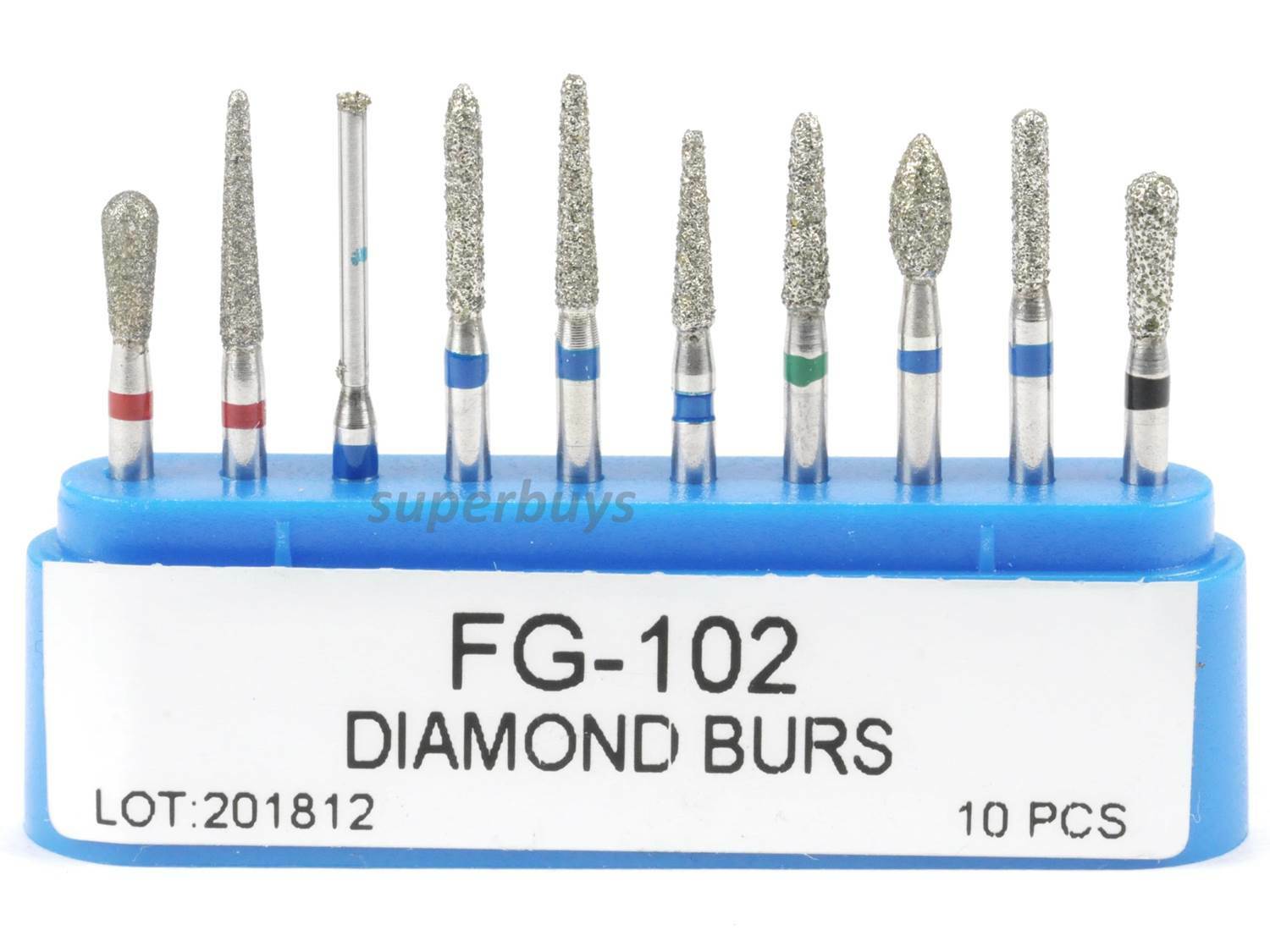10pcs+FG-102+Diamond+Dental+Lab+Drill+Bit+Burs+Burrs+Crown+Preparation ...