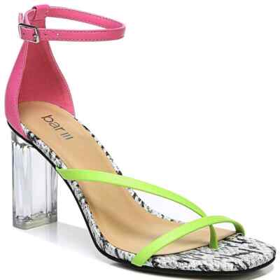 Bar III Women Ankle Strap Sandals Blakke Size US 8.5M Multi Neon Snake ...