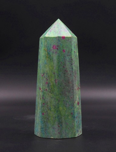 140MM Pink Ruby In Fuchsite Tower Crystal Healing Gemstone 8 Faceted ...