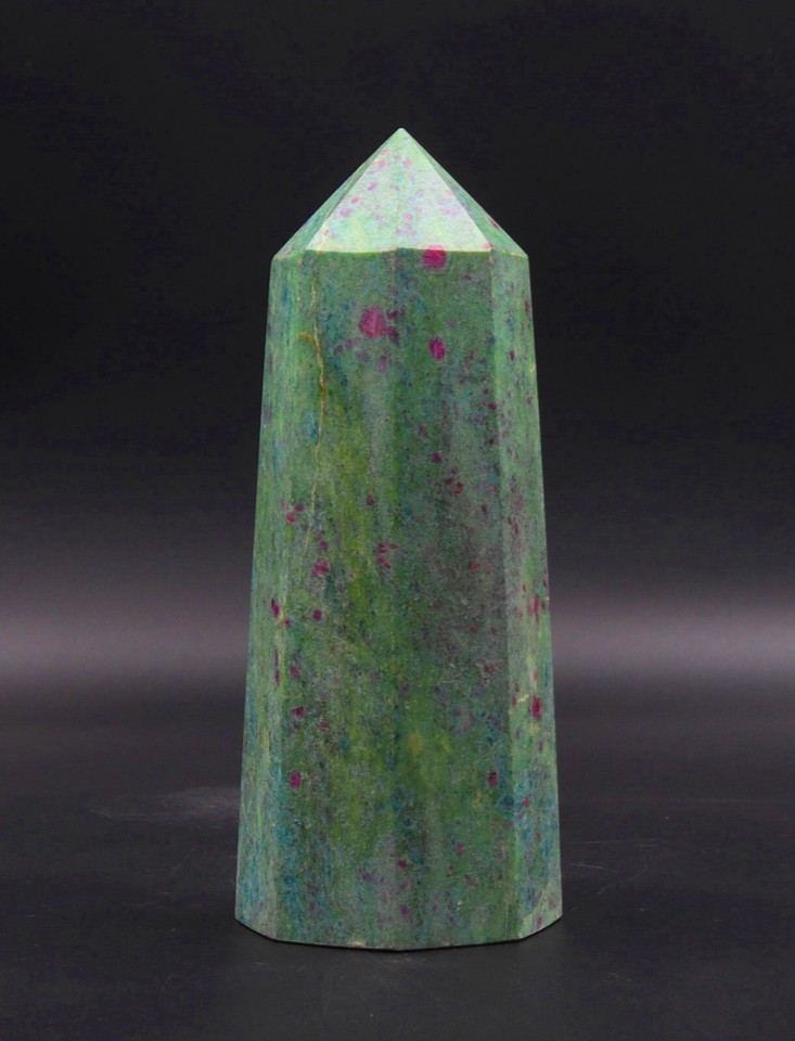 140MM Pink Ruby In Fuchsite Tower Crystal Healing Gemstone 8 Faceted ...