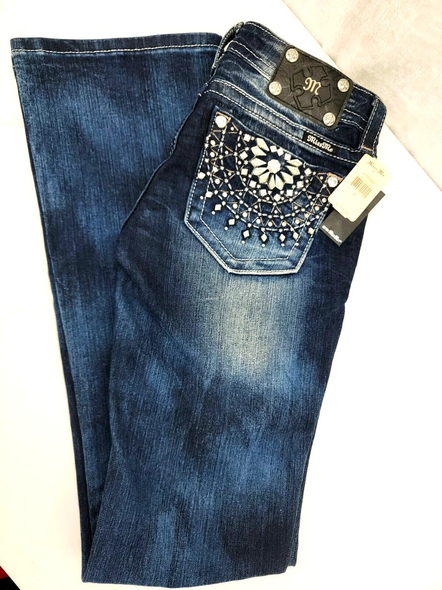 Like New!! Miss Me Signature Rise Bling Boot Jeans Size 27 dfesportes.com