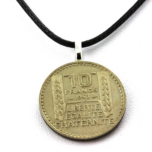 Collier pièce de monnaie France 10 francs Turin Cupronickel, petite ...