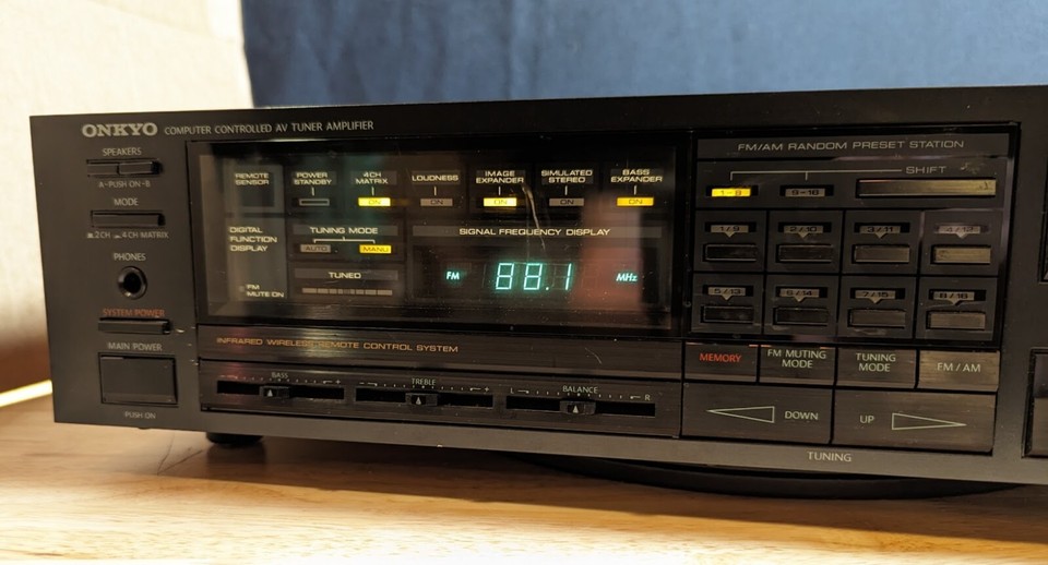 Onkyo Receiver TX-RV47 Computer Controlled AV Tuner Amplifier Vintage ...