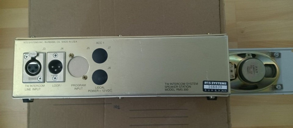 RTS Systems TW Intercom System RMS300 User Station Rack Mount Speaker ...