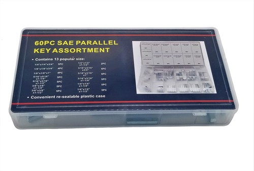 60 pc Keystock Bar Assortment Lock Pulleys Gears Square Key Stock ...