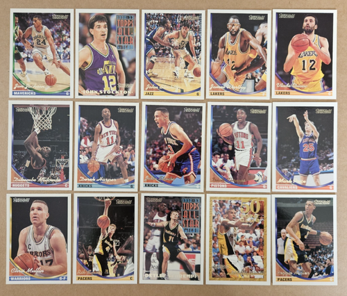 15 Card Lot 1993-94 Topps Gold NBA Reggie Stockton Isiah Vlade Worthy ...