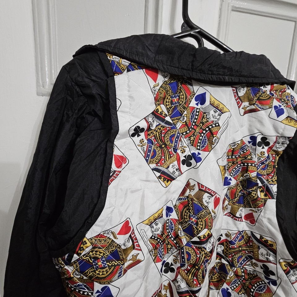 VTG Lavon Casino Las Vegas Deck of Cards 80's Wind Breaker Jacket Women ...
