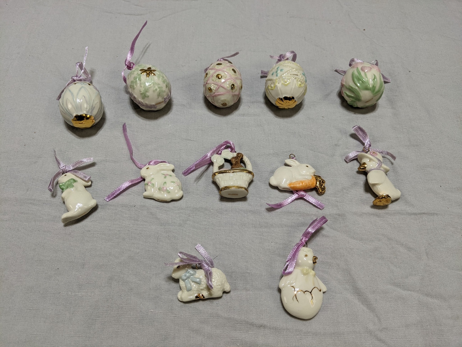 Minty Lenox Easter Tree Miniature Tree Ornaments 12 Piece Set #1 | eBay