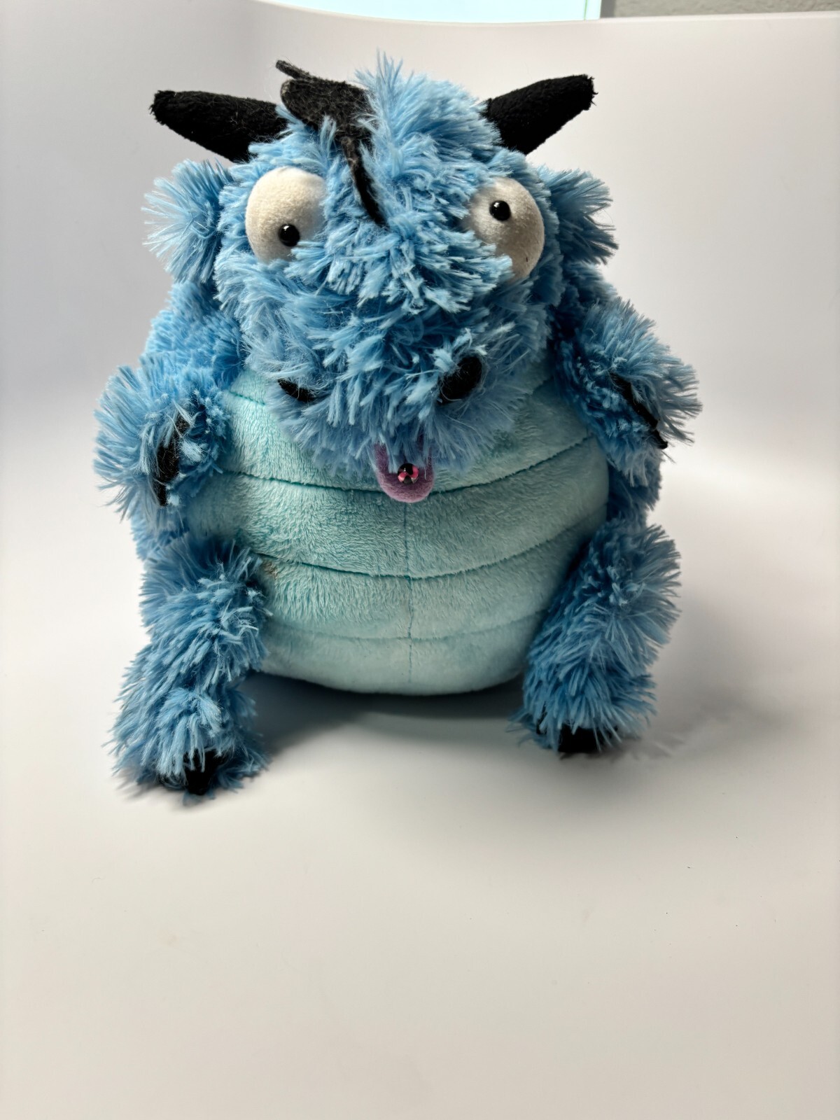 STAIN Bad Dragon Janine Plush Dragon, Blue Round Stuffed Animal ...