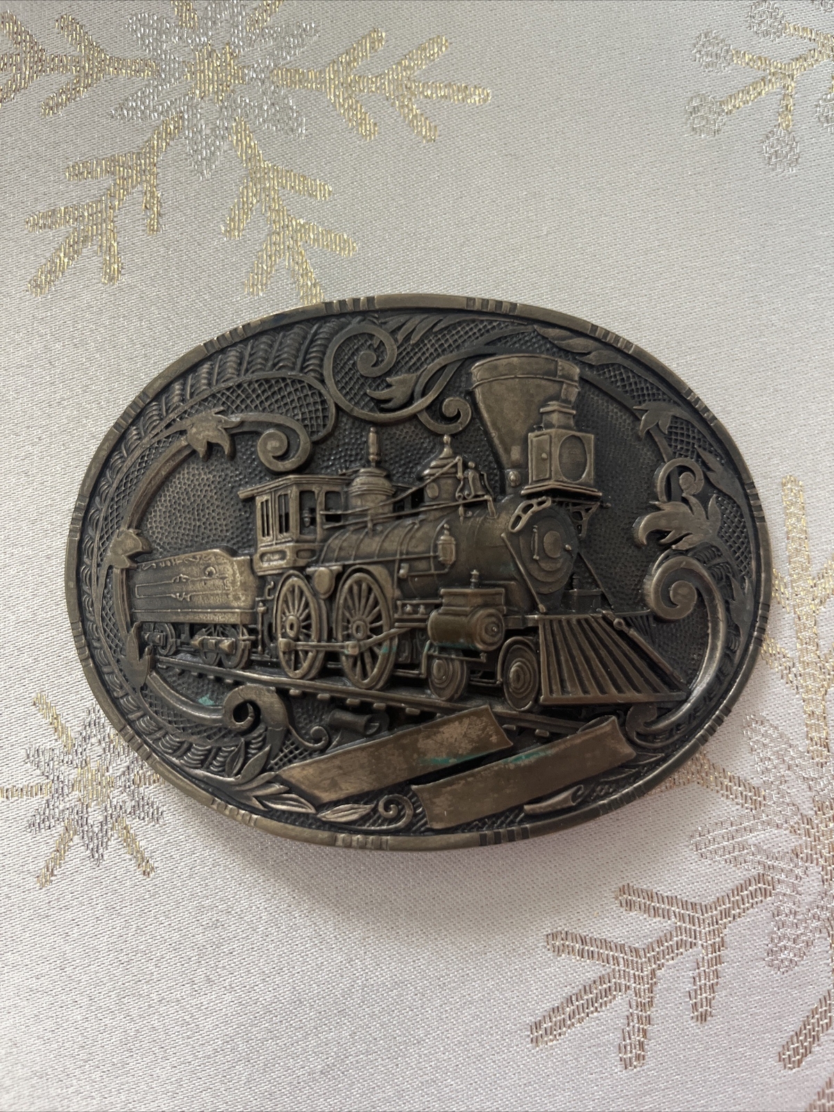 Vintage Solid Brass Locomotive Train Belt Buckle Awar… - Gem