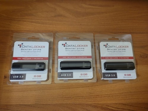 Lot of 3 New DataLocker 8gb Sentry 3 FIPS Secure USB 3.0 Flash Drive ...