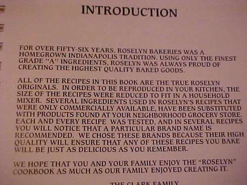 Roselyn Cookbook Closed Indianapolis Bakery RARE | eBay