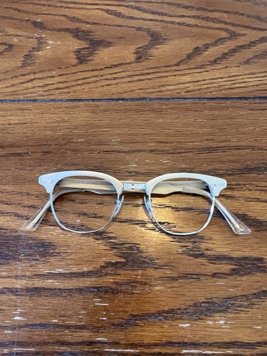 VINTAGE 1960s SHURON SILVER RONSIR ALUMINUM MCM MAD MEN EYEGLASSES ...