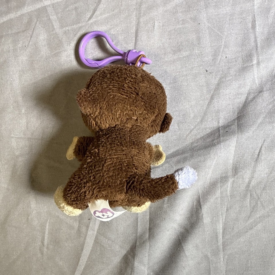 TY Coconut Monkey Beanie Boo Keychain Clip | eBay